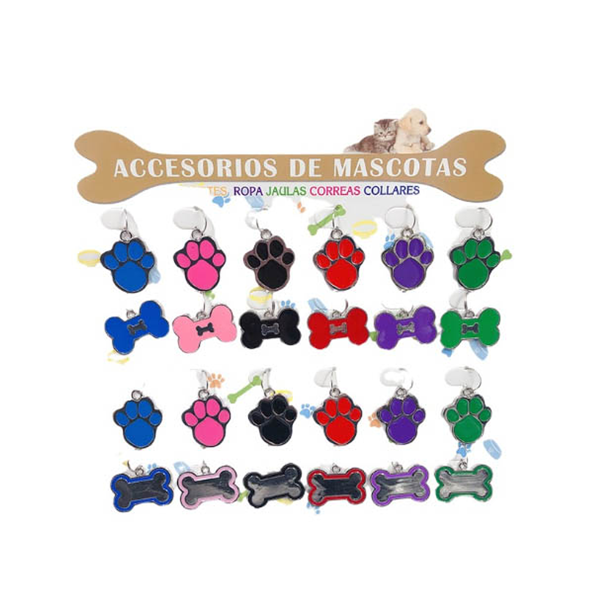 Set 24 Unidades Placas De Identificador Perros Gato Mascotas