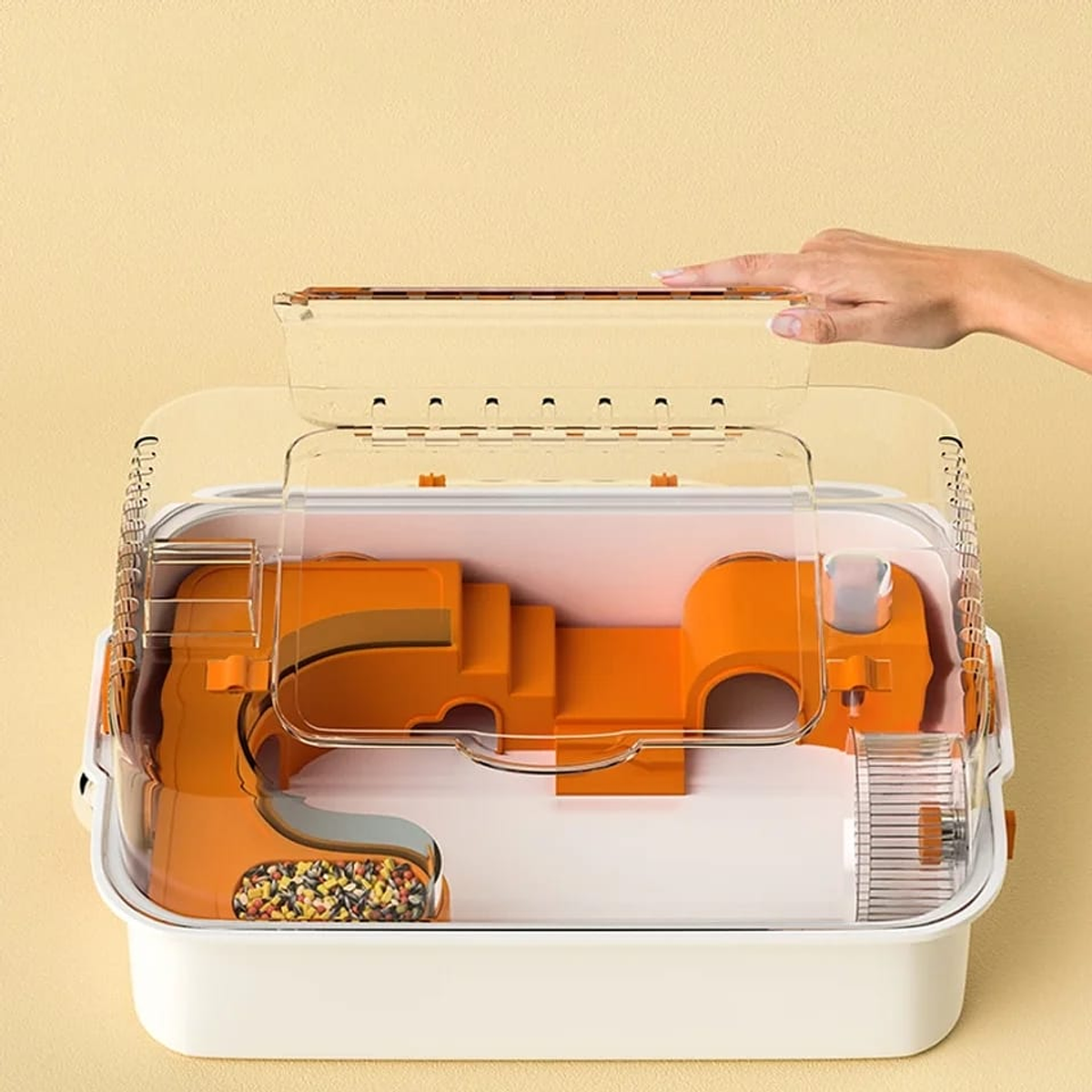 Jaula Premium Acrílica Para Hámster, Cuy, Erizo, Mascotas Cs