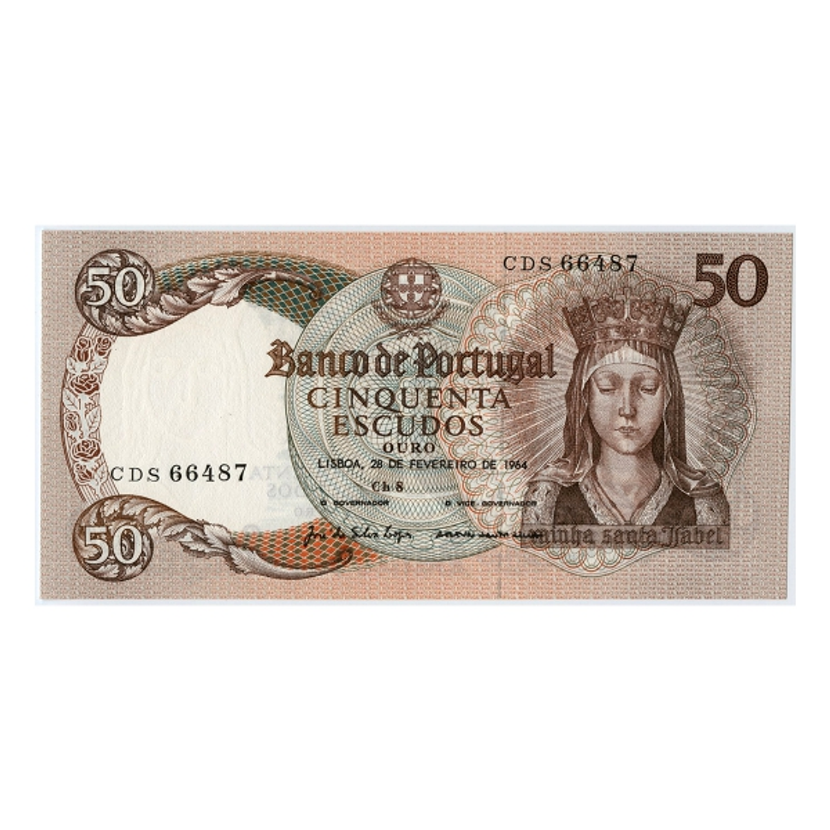 50 Escudos Rainha Santa Isabel 28.02.1964