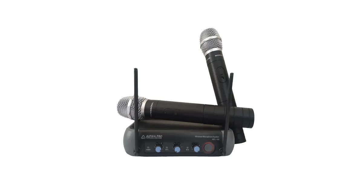 Sistema Doble Microfono Inalambrico de Mano Alpha Pro MIC...