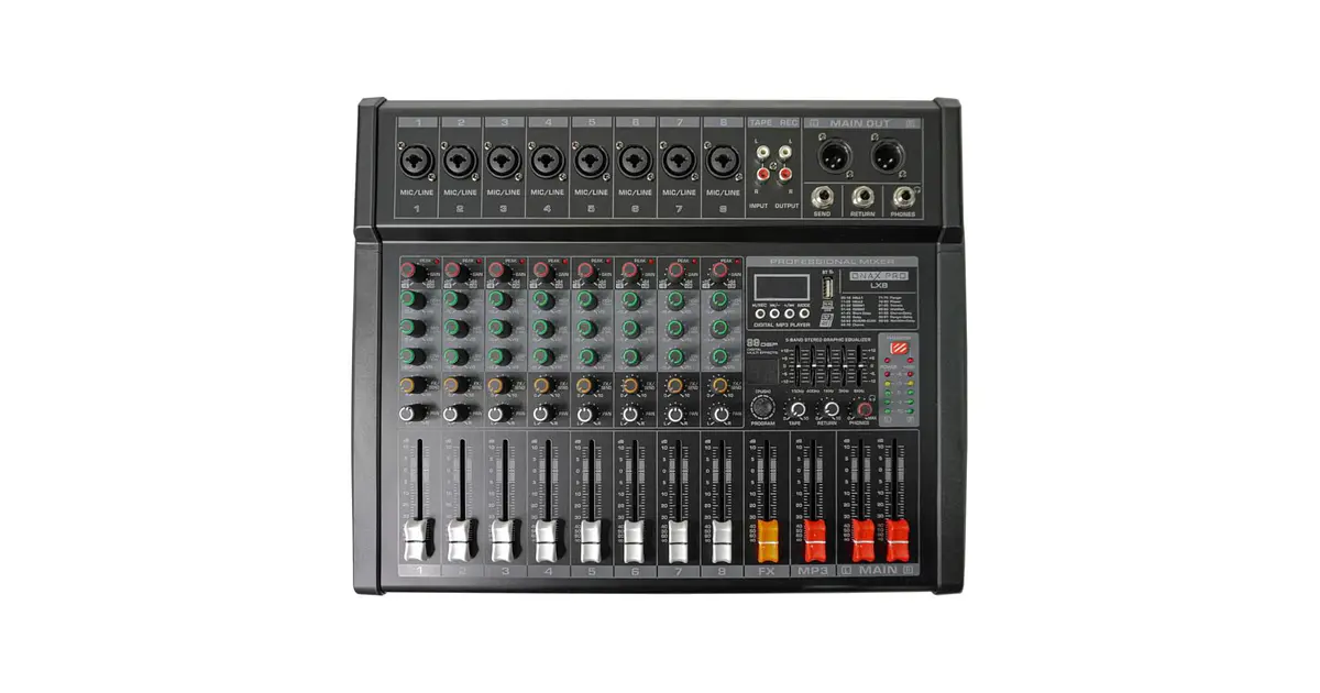 Mixer Potenciado 8 Canales Onax Pro LX8
