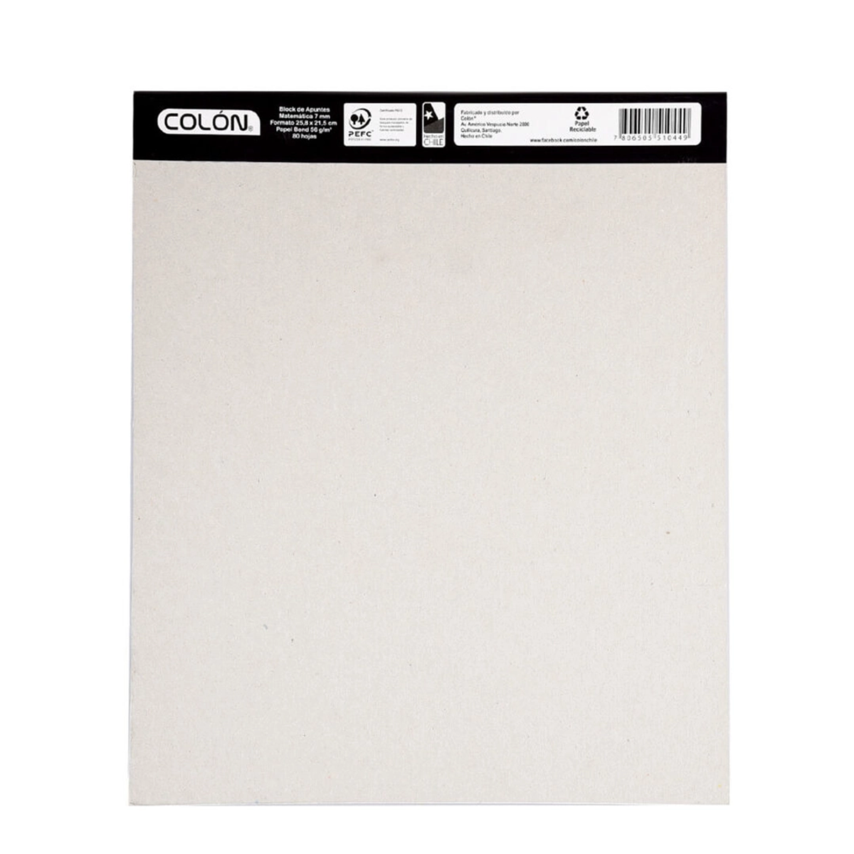 Block Carta Prepicado Mat 7mm 80 Hojas Colón