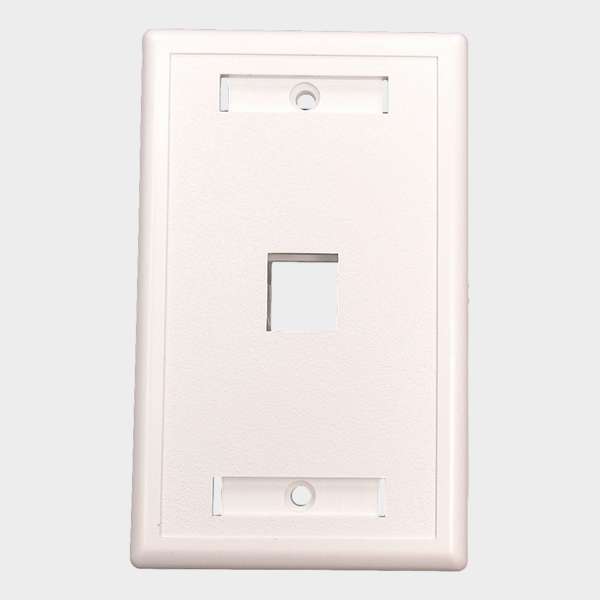 Faceplate plano 1 puerto Keystone vertical blanco