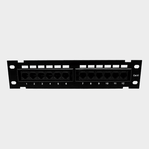 Patch Panel Rack 10 12 Puertos UTP CAT 6 Simple