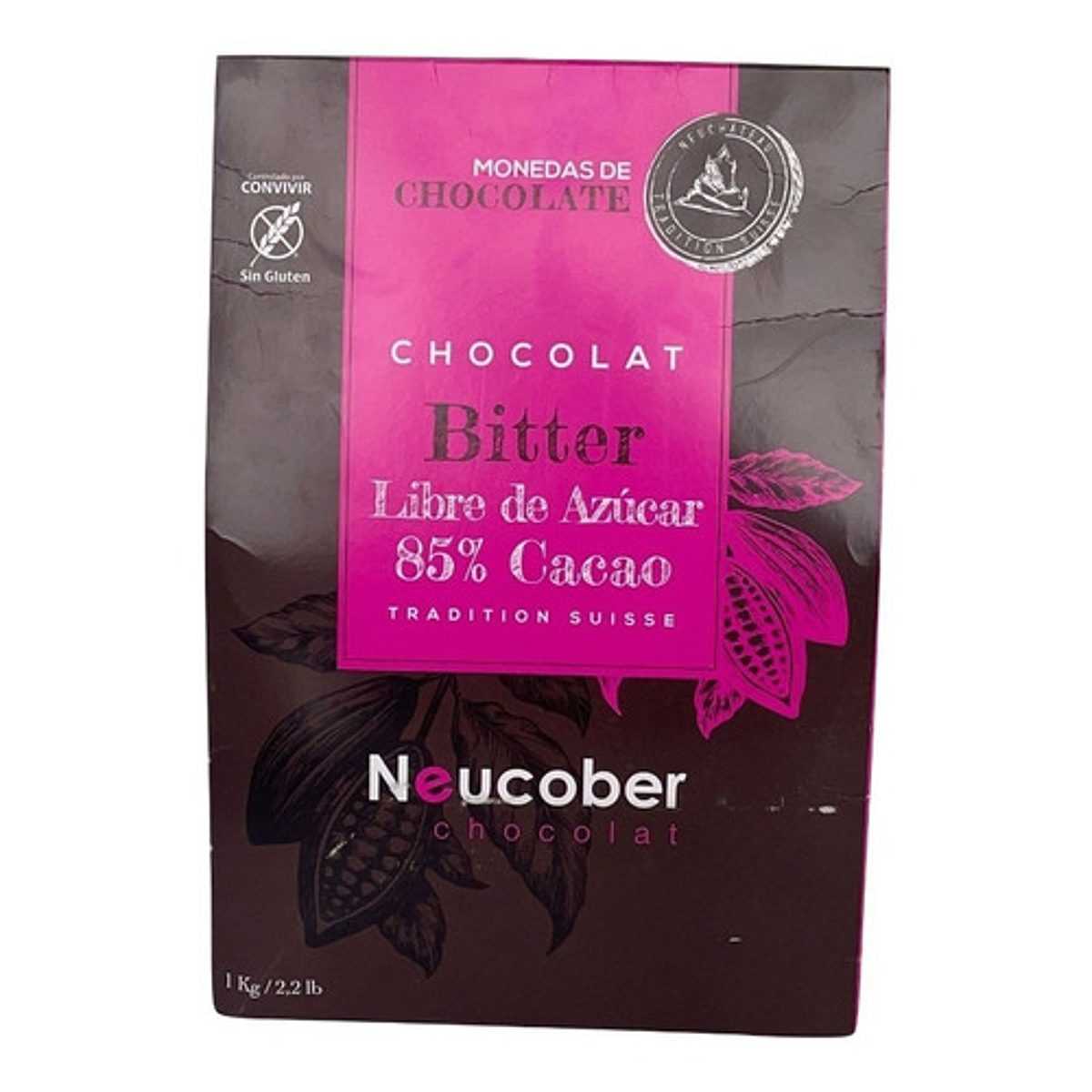 Chocolate Neucober Bitter 85% Cacao Sin Azúcar Sin Gluten