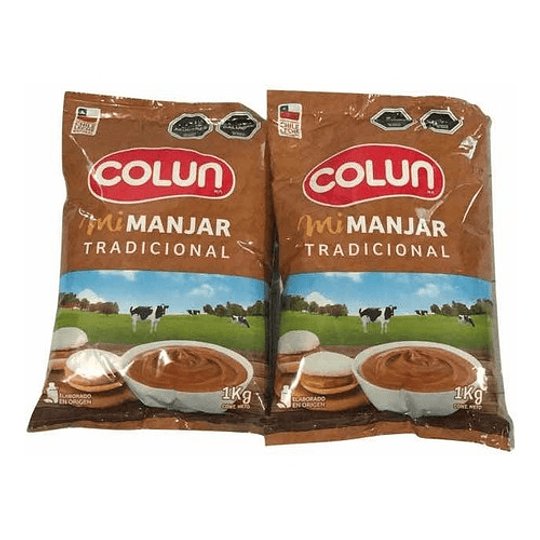 Manjar Tradicional - 2 Bolsas 1 Kg - Colun