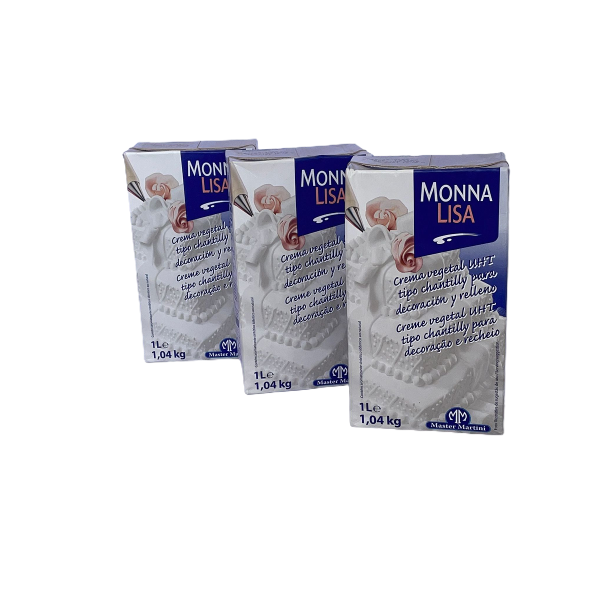 Pack 3 Cremas Chantilly Vegana Monna Lisa 1 Lt