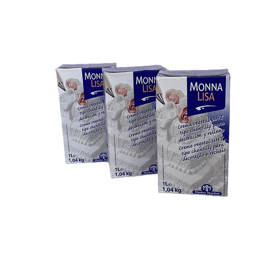 Pack 3 Cremas Chantilly Vegana Monna Lisa 1 Lt