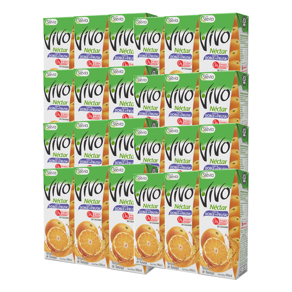 Caja Jugos Néctar Vivo Doble Fruta 24 Unidades 190 ml