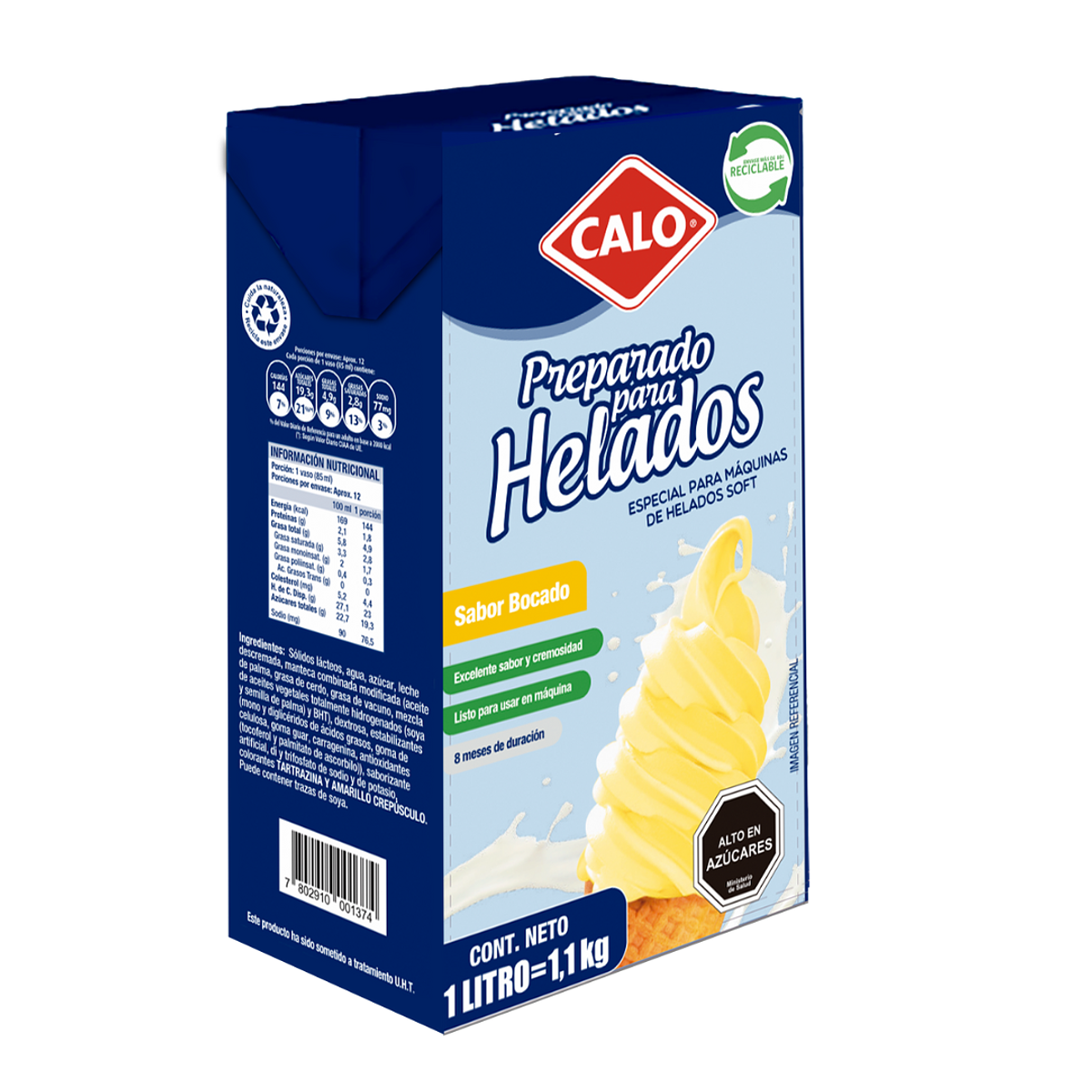 Preparado Para Helados Soft Calo 1 Litro Sabor Bocado