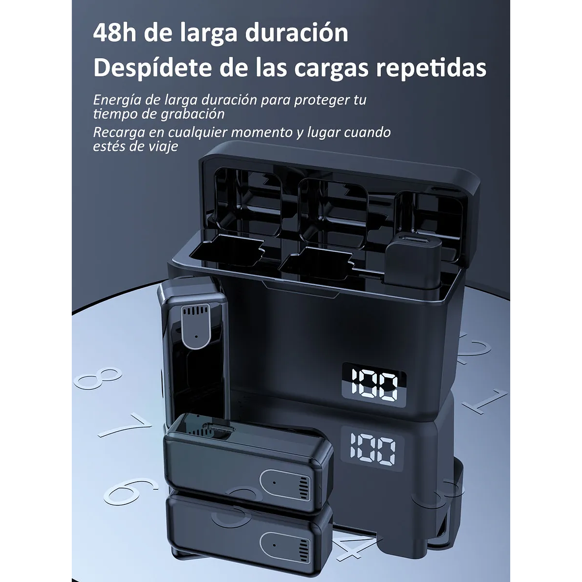 Mini Micrófono Inalámbrico R9 Con Caja Carga Portátil Iphone