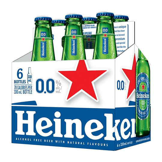 Six Pack Heineken Sin Alcohol Bot. 330cc