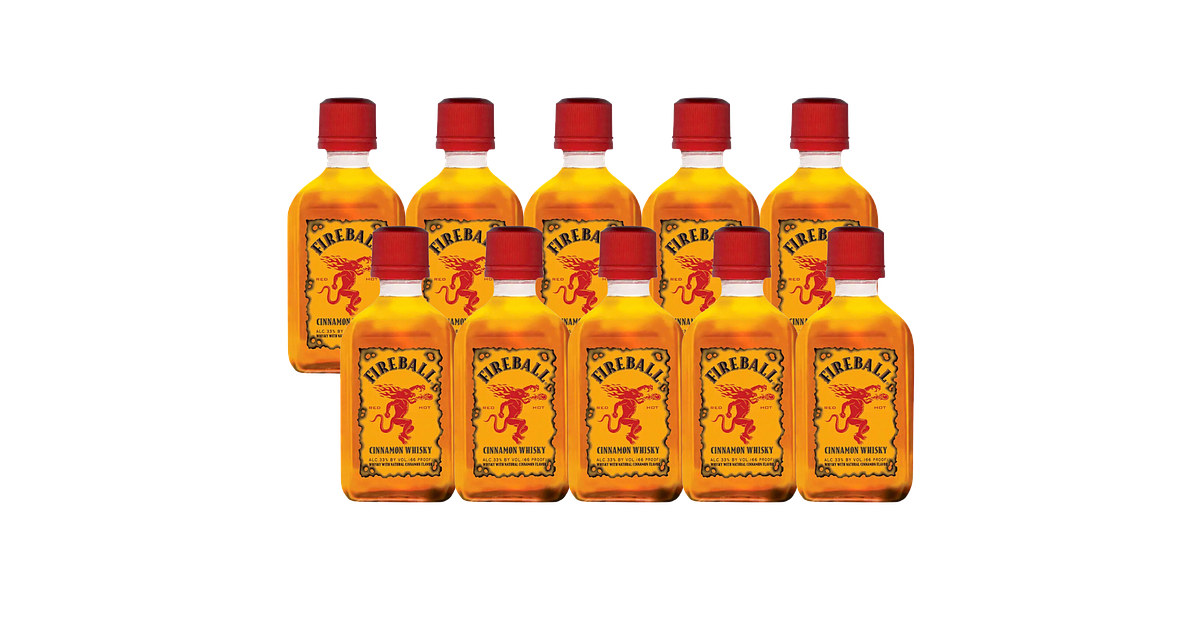 Pack x10 Whisky Fireball Cinnamon 33° Miniatura 50cc