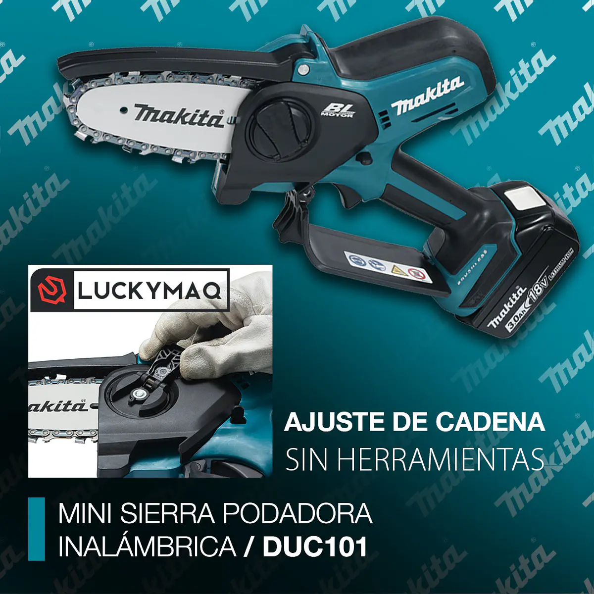 Motosierra De Mano Makita DUC101RF01 18v