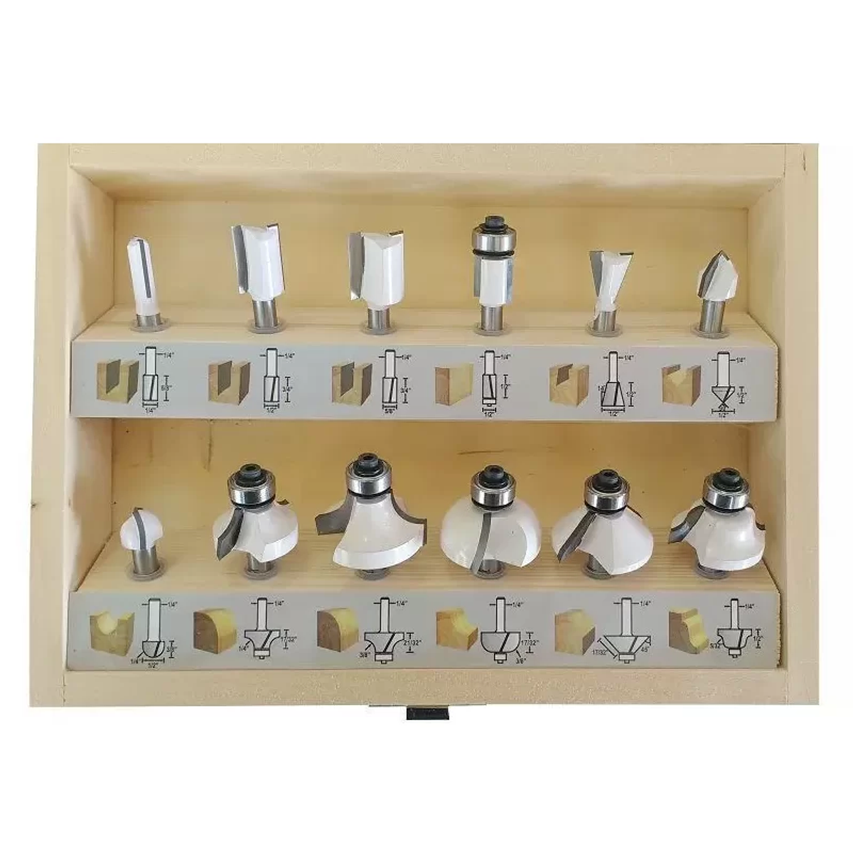 Set de Fresas 6 uni. 1/4 Para Madera Makita