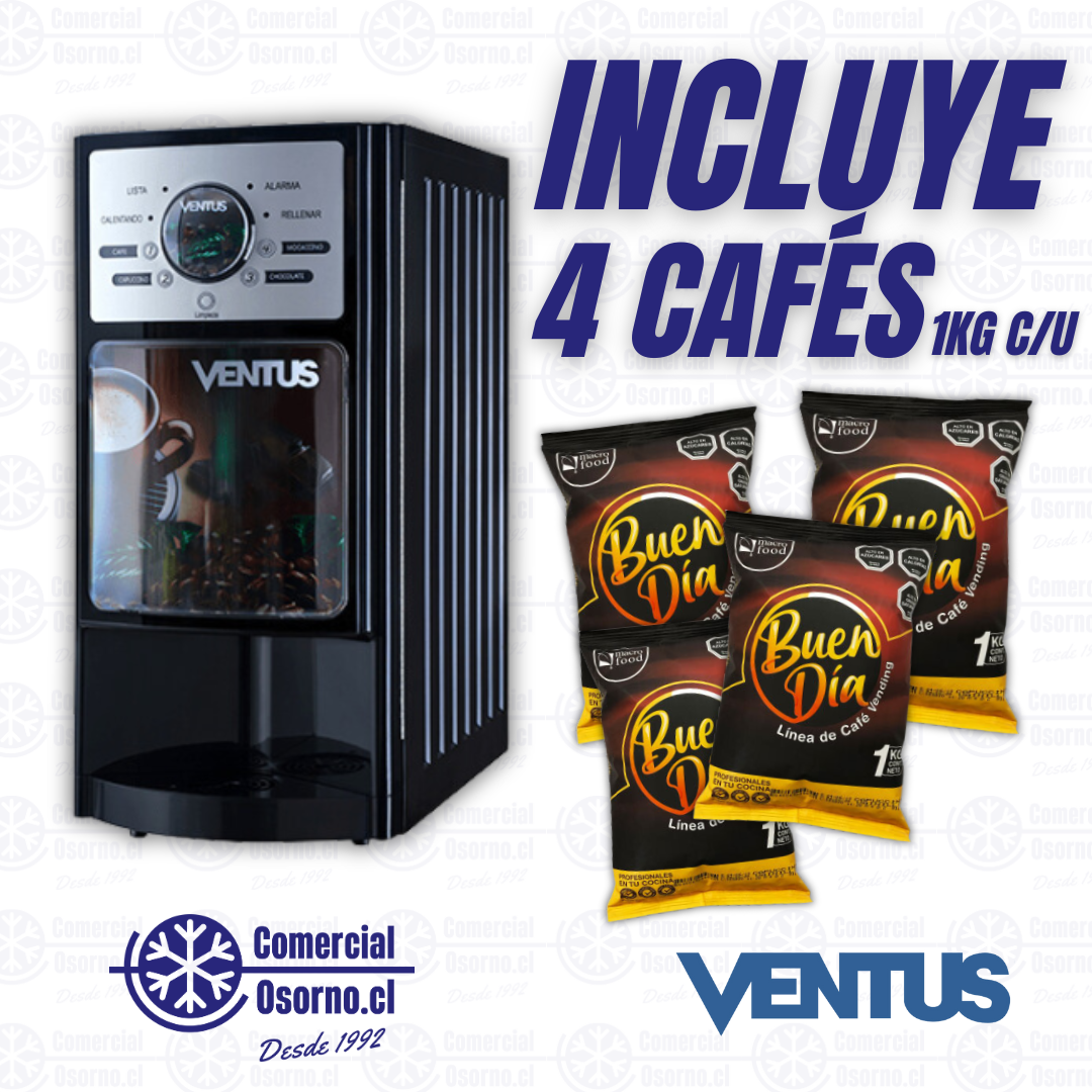 MÁQUINA DE CAFE VENTUS + 4 CAFE 1KG C/U