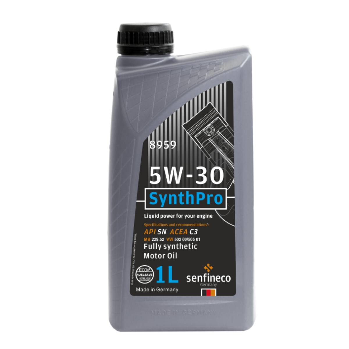 Aceite Senfineco 5W-30 1L 100% Sintético API SP ACEA C2 / C3