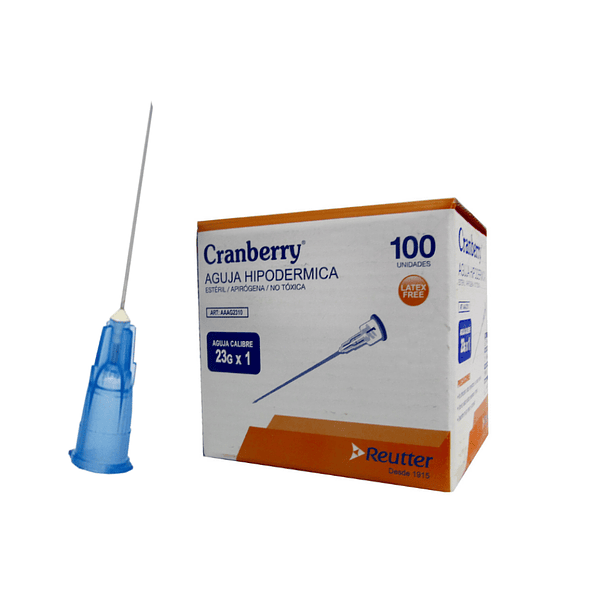 Aguja HiPodérmica 21g X 1 Caja 100 Unidades - Cranberry