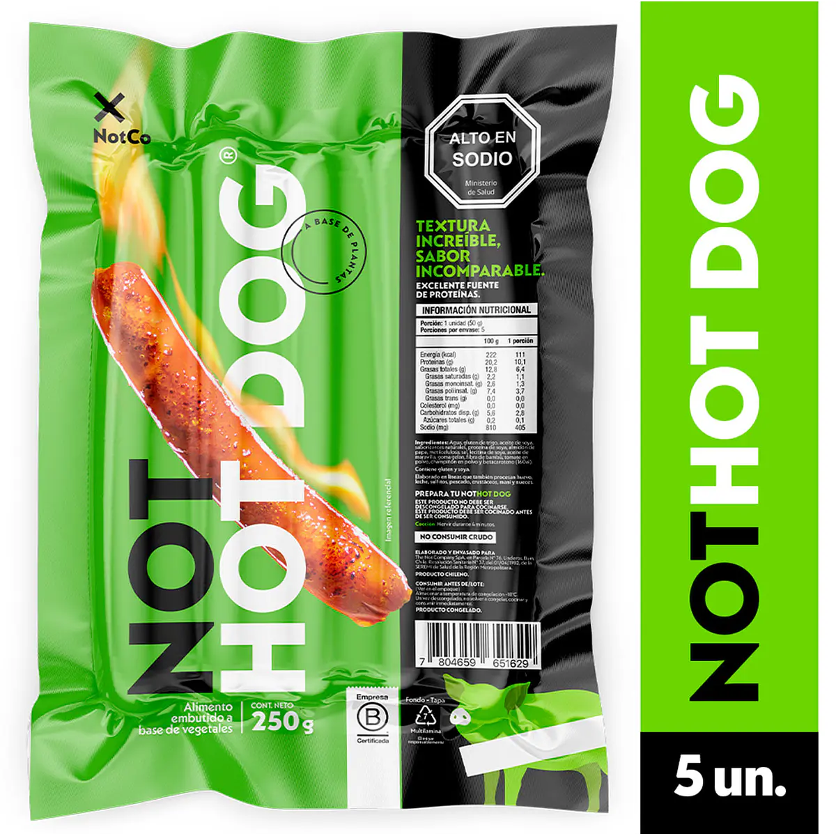 Not Hot Dog Paquete de 5 (250g)