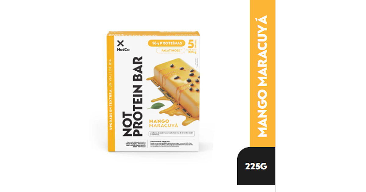 NOT SNACKS PROTEIN MANGO MARACUYA 5 BARRITAS DE 45g
