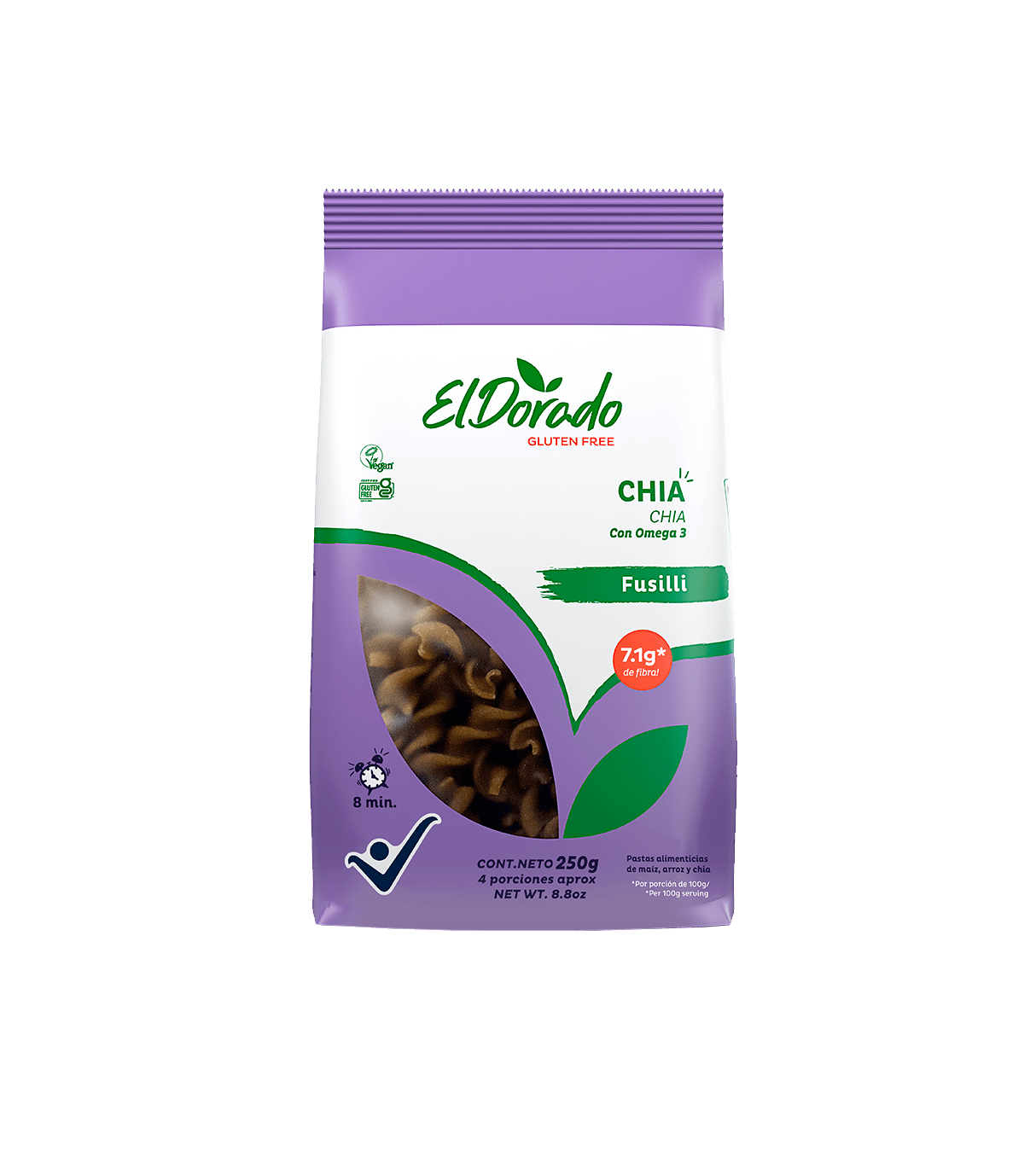 PASTA CHIA FUSILLI SIN GLUTEN 250 gr EL DORADO