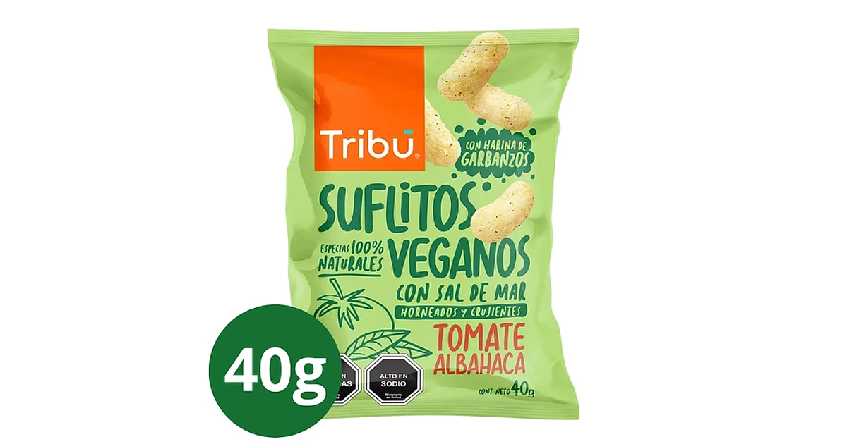 Suflitos Tomate Albahaca, 40g - Tribu