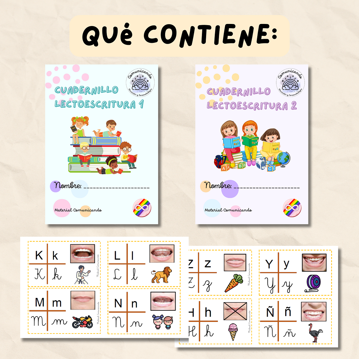 Pack de materiales Lectoescritura (LETRA LIGADA)