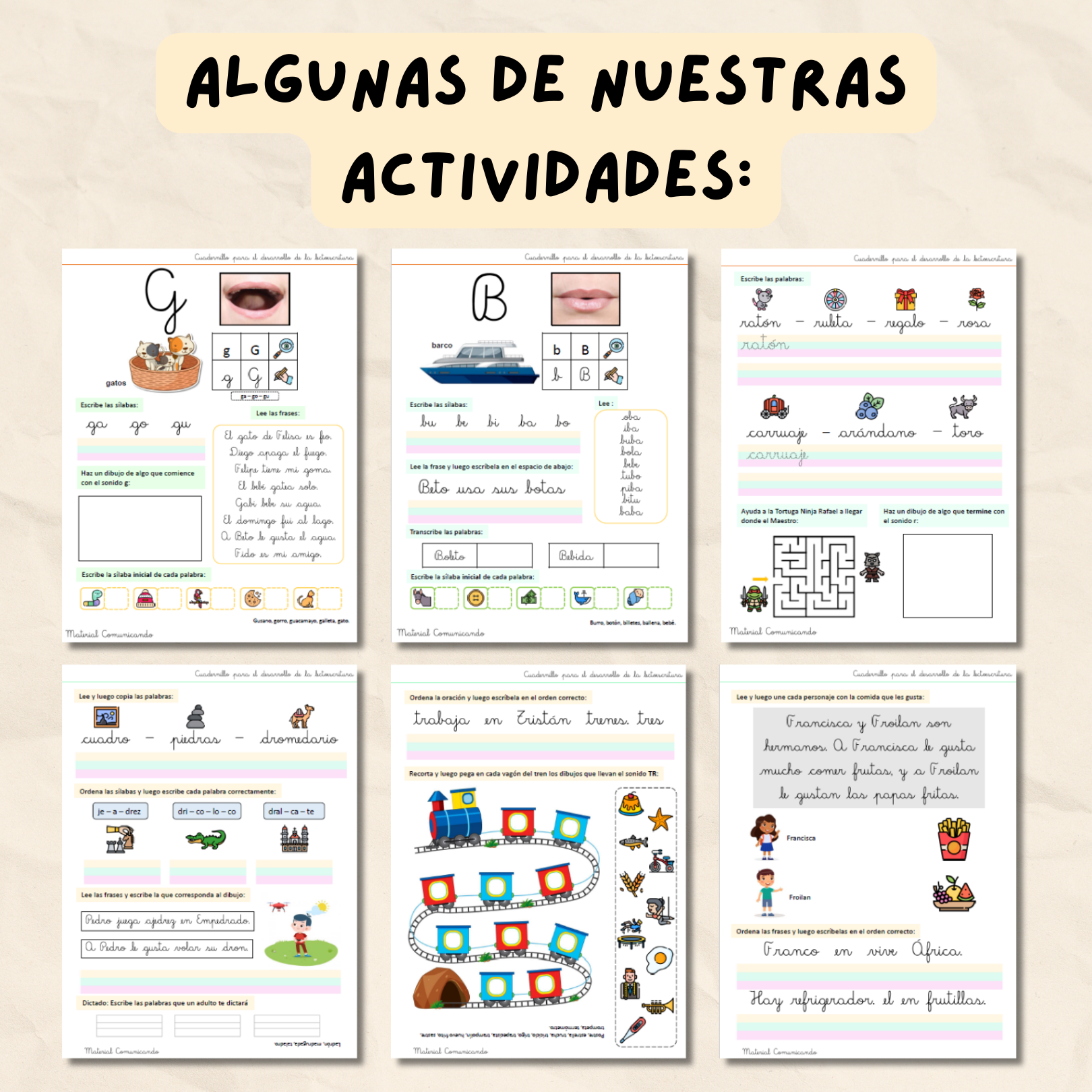 Pack de materiales Lectoescritura (LETRA LIGADA)