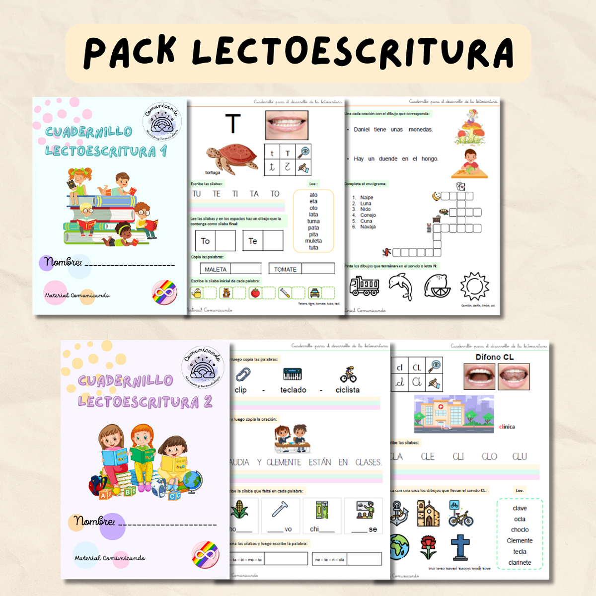 Pack de materiales Lectoescritura (LETRA IMPRENTA)