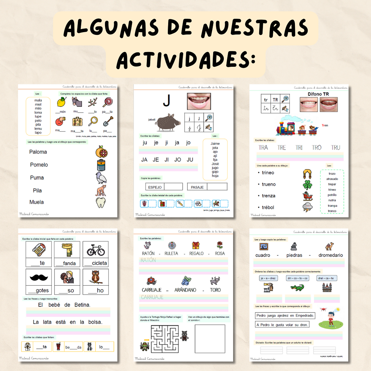 Pack de materiales Lectoescritura (LETRA IMPRENTA)