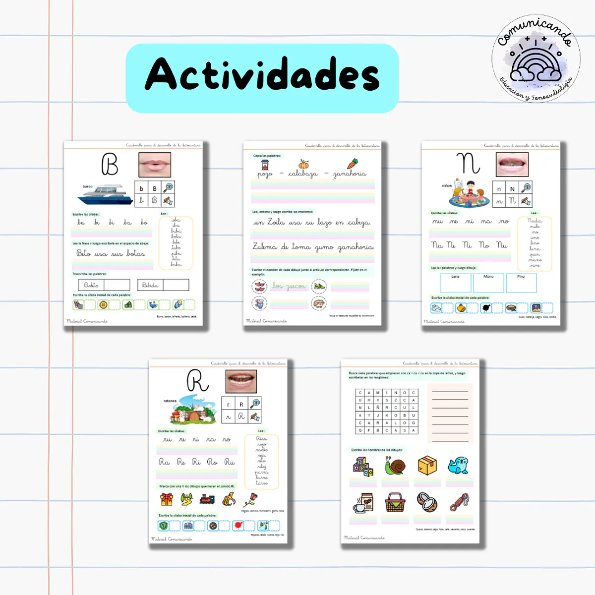 Cuadernillo Lectoescritura 1 para LETRA LIGADA