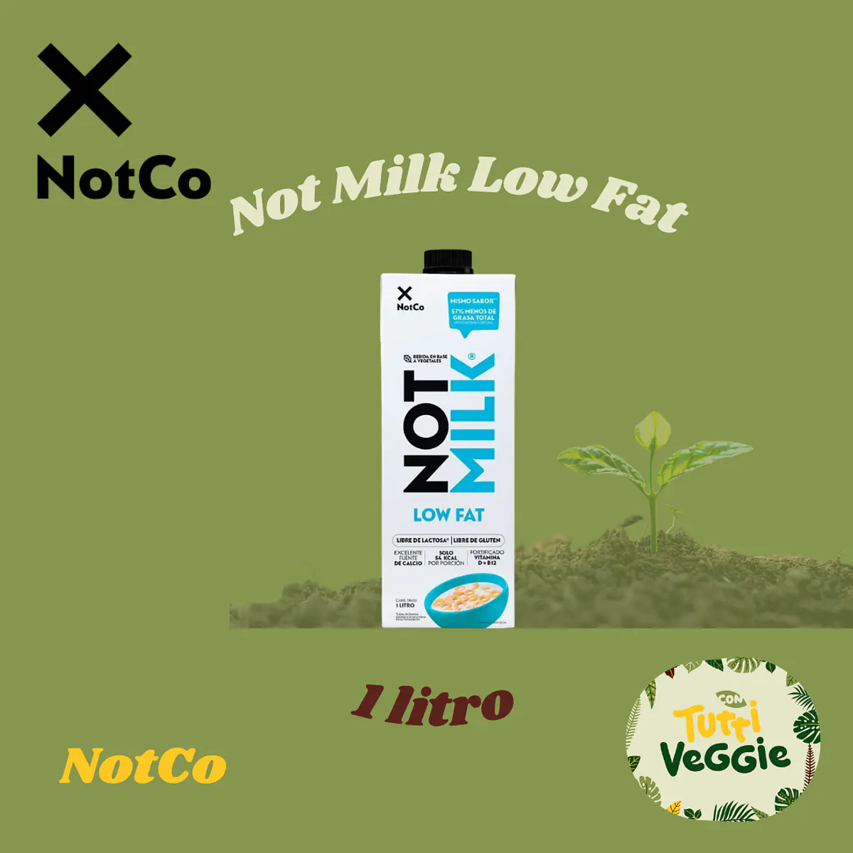 NotMilk Low Fat 1 litro | Con Tutti Veggie