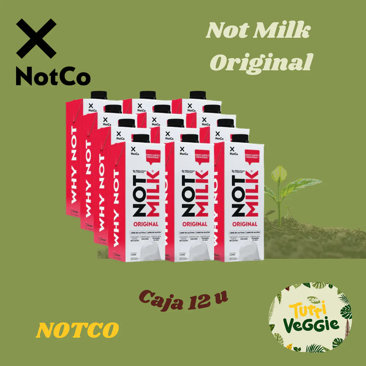 Bebida Vegetal Notmilk Original 12x 1L | Con Tutti Veggie