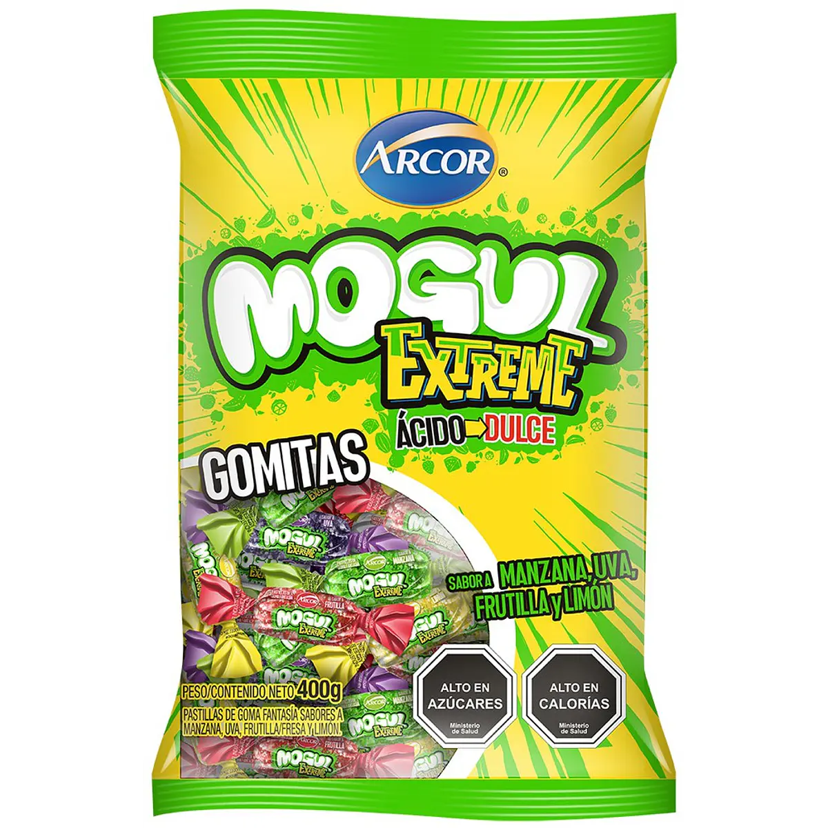 MOGUL CALIFRUT EXTREME BOLSA 400 GRS | CONFITERIA CONFIMAX CALAMA