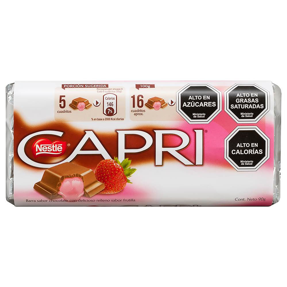 CHOCOLATE CAPRI 90 GRS | CONFITERIA CONFIMAX CALAMA