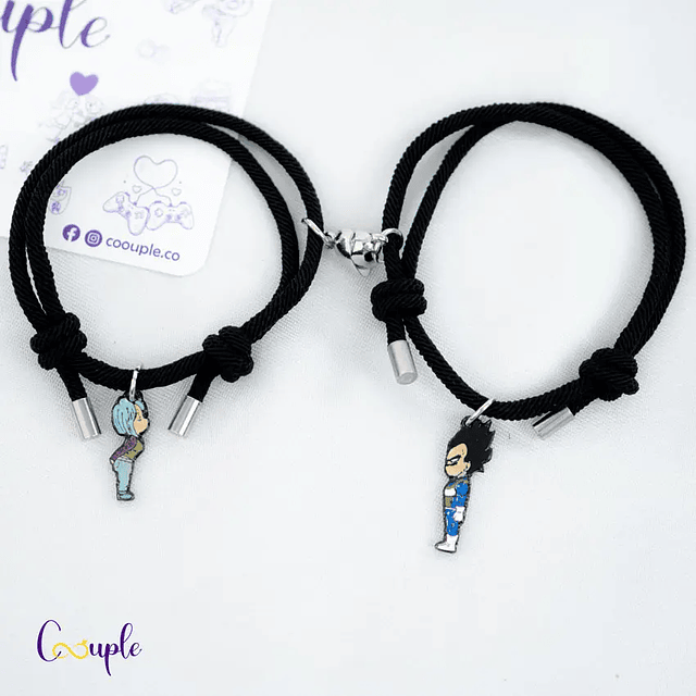 Pulseras lazo ajustable con imán de Stitch rosa y azul para