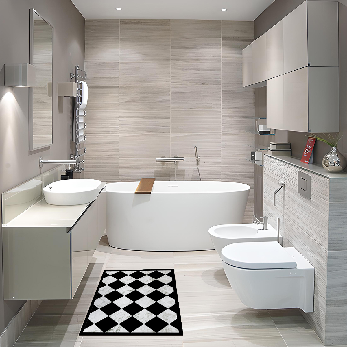 Rombo Dama Medium Marble- Alfombra Deco: DAVANTI