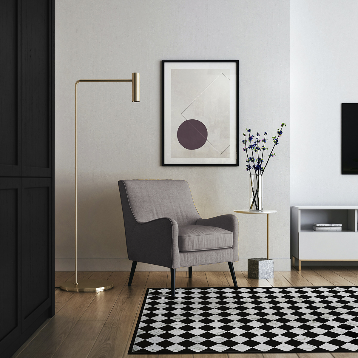 Rombo Dama Classic Marble- Alfombra Deco: DAVANTI