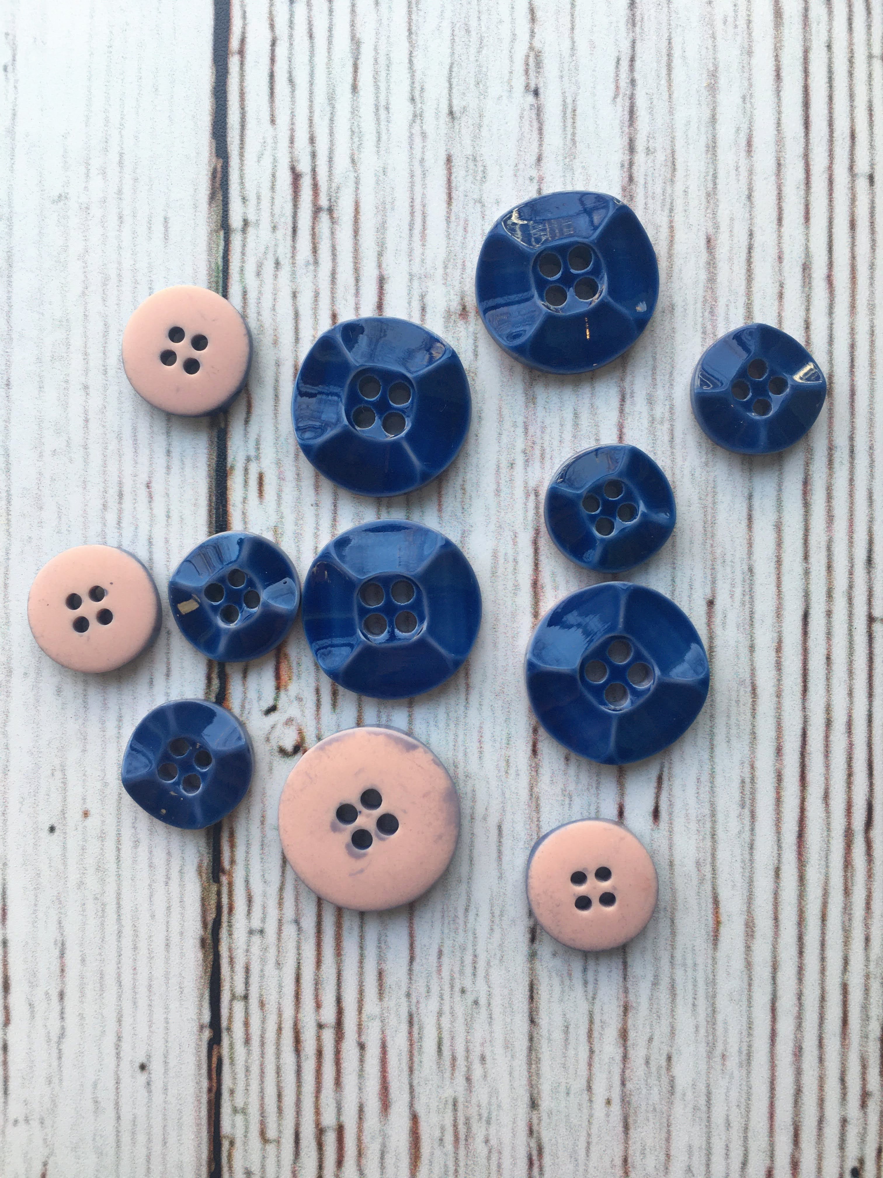 Set 6 Botones Amalia azules