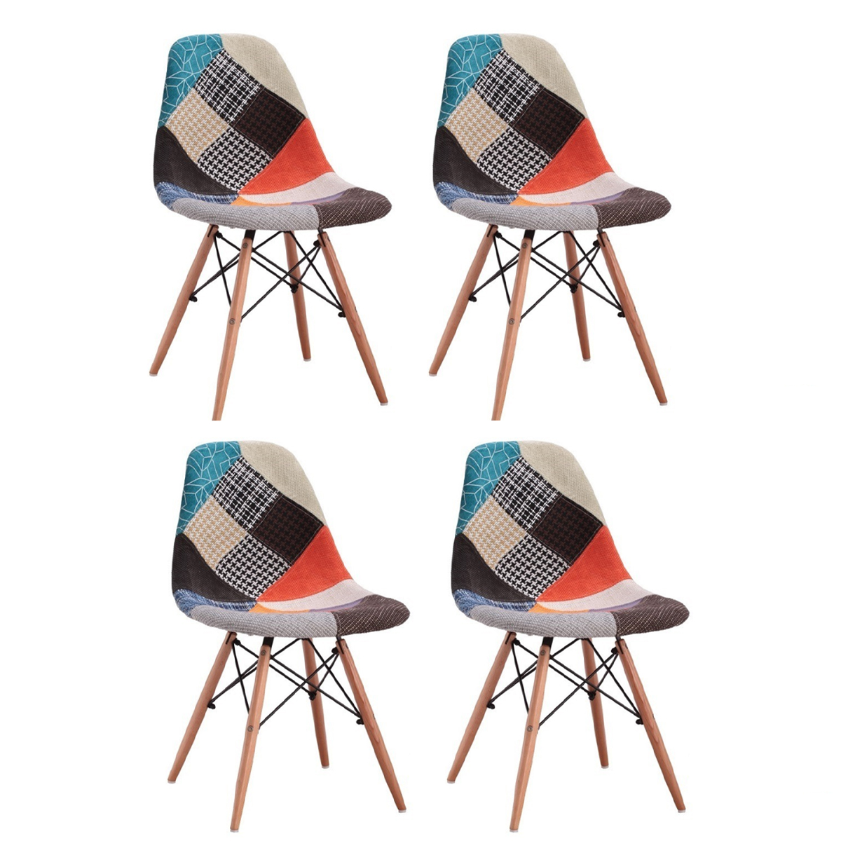Pack 4 Sillas Eames Patchwork Clásicas
