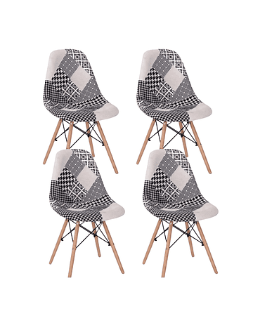 Pack 4 Sillas Patchwork Celestoide