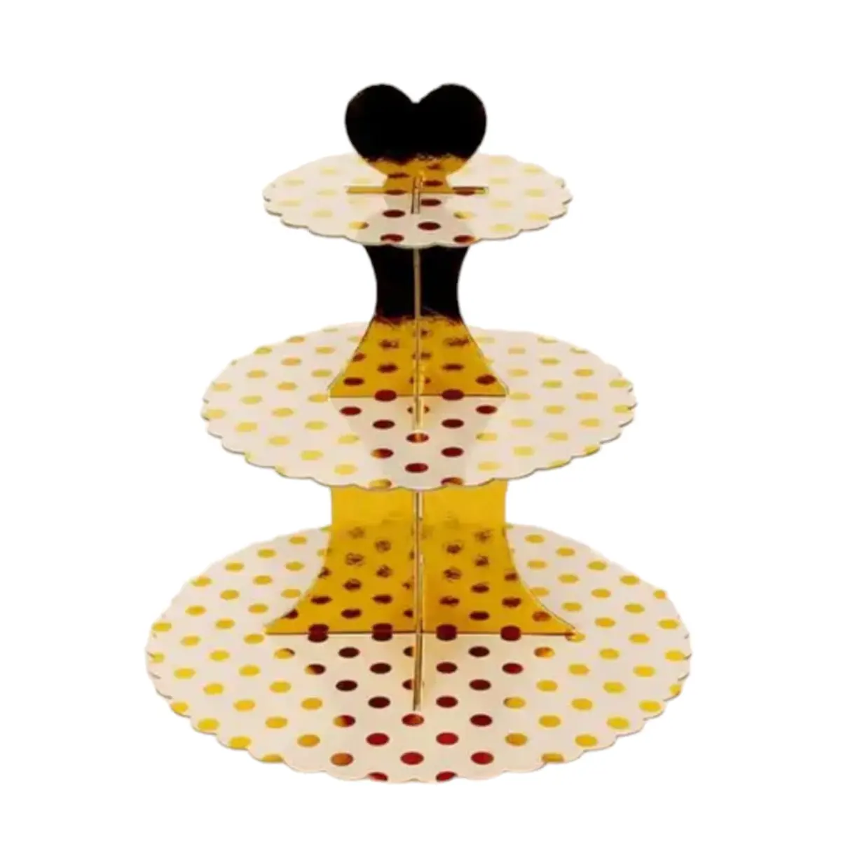 Porta cupcakes de cartón dorado polka