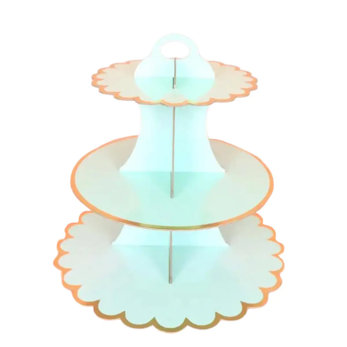 Porta cupcakes de cartón celeste metálico