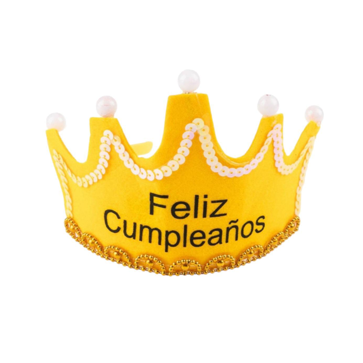 Corona LED cumpleaños amarillo