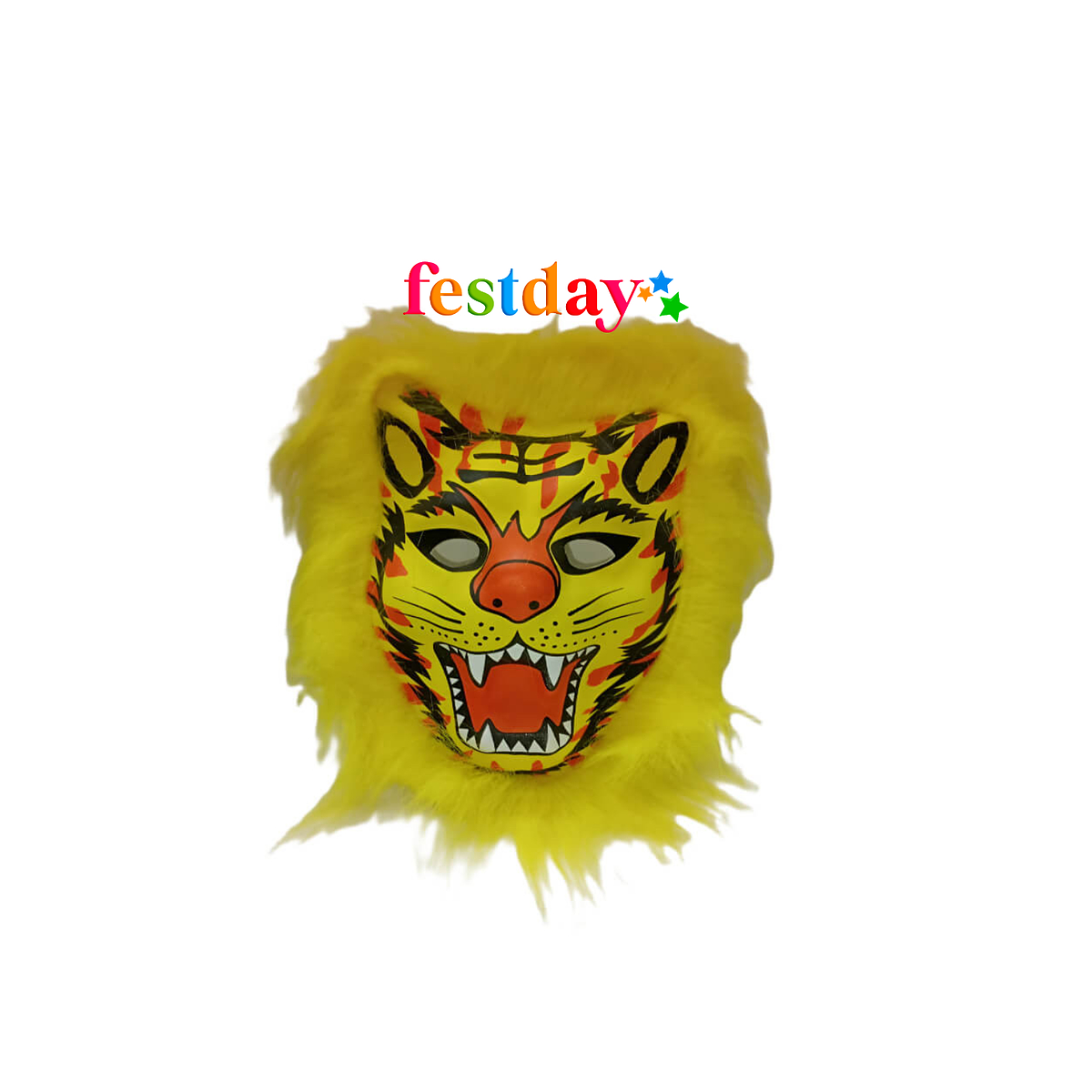 Máscara Tigre Bengala Colores C/Pelo -Goma Eva