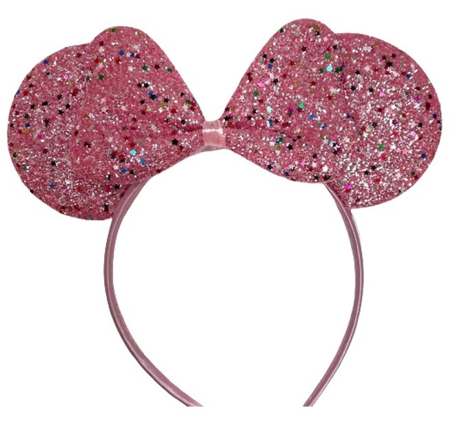 Cintillo Orejas glitter Minnie mouse ROSADO