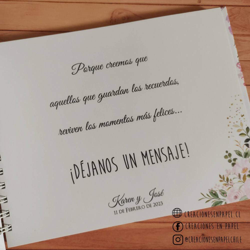 Libro para dedicatorias 50 hojas blancas