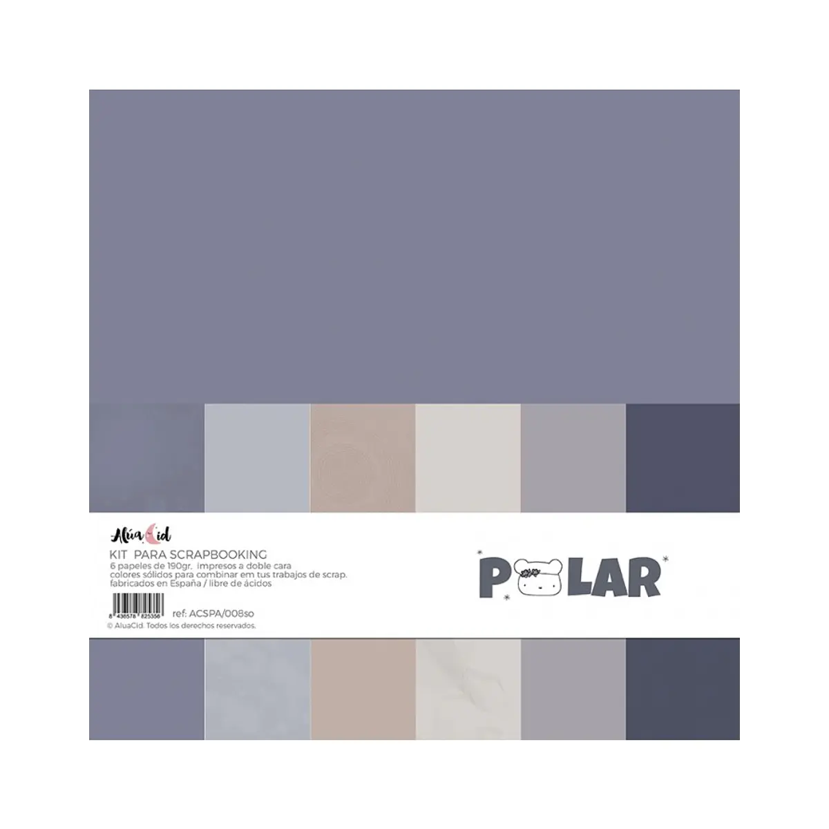 Kit de Papeles Sólidos Polar | Creativarte