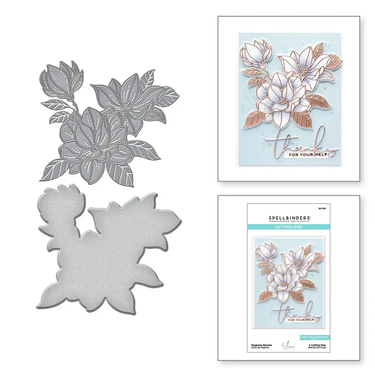 TROQUELES GRABADOS CON FLORES DE MAGNOLIA DE LA COLECCIÓN... | Creativarte