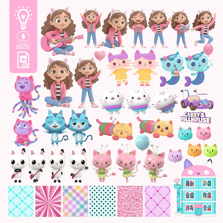 KIT DIGITAL CASA MÁGICA DA GABBY (PNG E JPG)